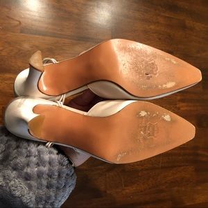 Stuart Weitzman | Shoes | Size 65 Stuart Weitzman White Satin Quadro ...